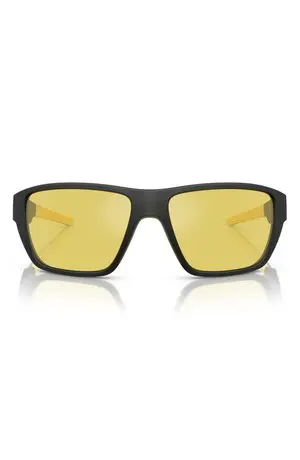 SCUDERIA FERRARI 61mm Rectangular Sunglasses - Yellow