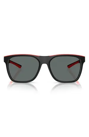 SCUDERIA FERRARI Scuderia Ferrari 57mm Square Sunglasses Matte Black