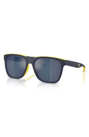 SCUDERIA FERRARI 57mm Square Sunglasses - Matte Blue