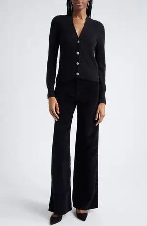 Veronica Beard Taylor Velvet Wide Leg Jeans
