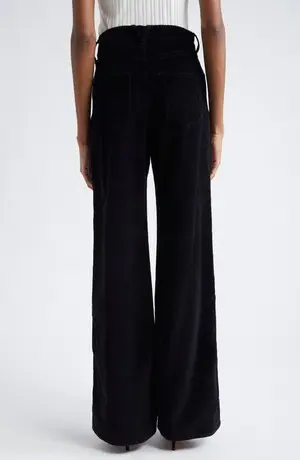 Veronica Beard Taylor Velvet Wide Leg Jeans