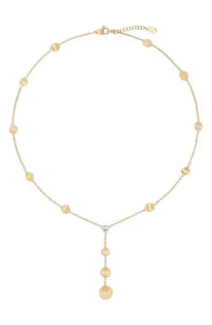Marco Bicego Lariat Necklace With Diamonds - 18k Yellow Gold