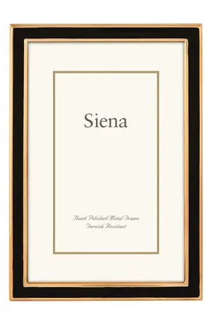 SIENA Enamel & Goldtone Border 4" X 6" Picture Frame - Black