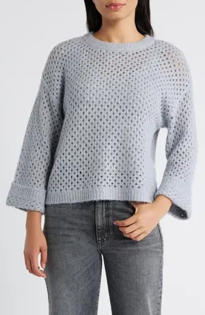 Wit & Wisdom Open Stitch Cuffed Sweater - Blue Shadow