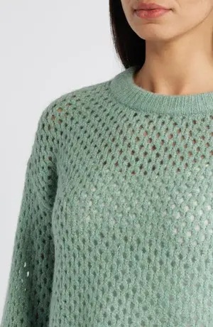 Wit & Wisdom Open Stitch Cuffed Sweater - Heather Spruce
