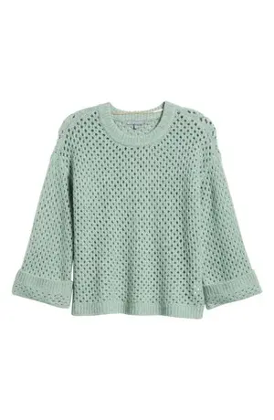 Wit & Wisdom Open Stitch Cuffed Sweater - Heather Spruce
