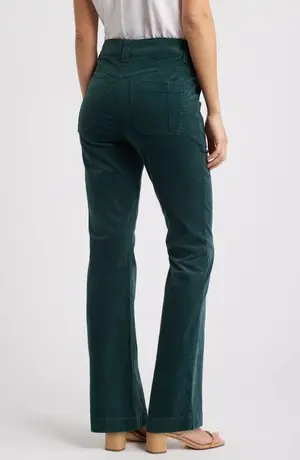 Wit & Wisdom Madison 'ab'solution High Waist Bootcut Corduroy Pants - Dusty Spruce