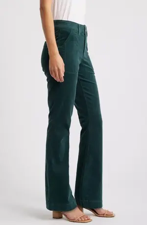 Wit & Wisdom Madison 'ab'solution High Waist Bootcut Corduroy Pants - Dusty Spruce