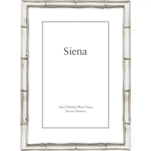 SIENA Tone Bamboo Design 4" X 6" Picture Frame - Silver