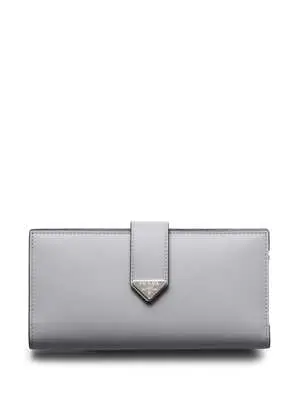 Prada Large Leather Wallet - Grey