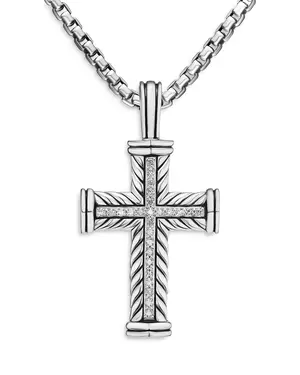 David Yurman Chevron Cross Pendant - Silver