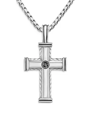 David Yurman Chevron Cross Pendant - Silver