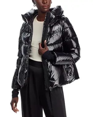 Herno Glazed Hooded Puffer Jacket - Black