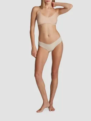 Commando Invisible Rib Seamless Thong - Beige