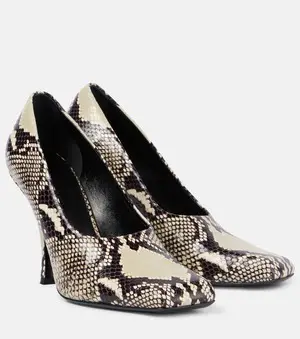 Khaite Eva Snake-effect Leather Pumps - Neutrals