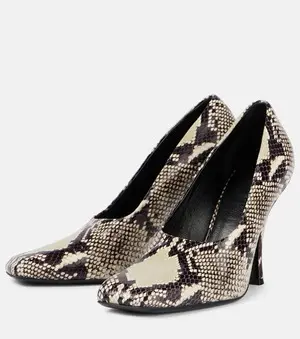 Khaite Eva Snake-effect Leather Pumps - Neutrals