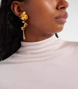 Khaite Tidal -plated Drop Earrings - Gold