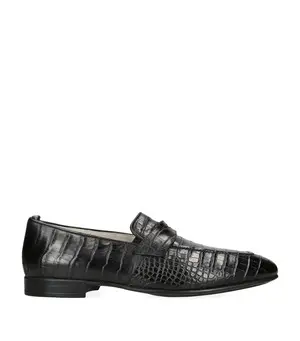 BROTINI Croc-effect Leather Loafers
