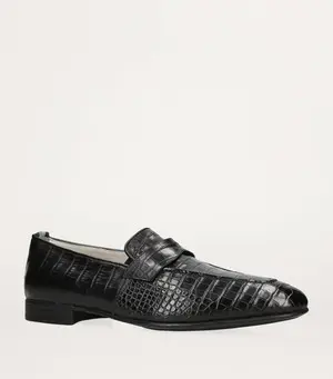 BROTINI Croc-effect Leather Loafers