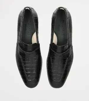 BROTINI Croc-effect Leather Loafers