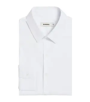 Sandro Cotton Oxford Shirt Beige