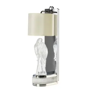 Lalique 2 Perruches Wall Lamp Silver