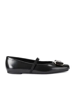FERRAGAMO Leather Zina Ballet Flats