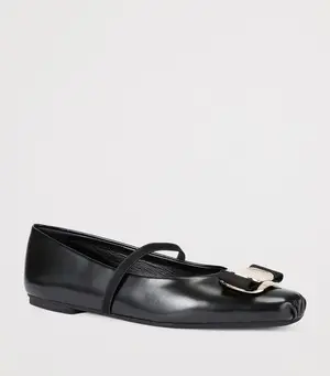 FERRAGAMO Leather Zina Ballet Flats