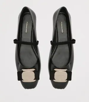 FERRAGAMO Leather Zina Ballet Flats