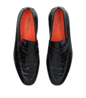 Santoni Alligator Carlos Loafers