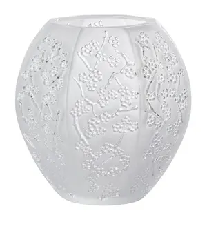 Lalique Small Crystal Sakura Vase - Clear