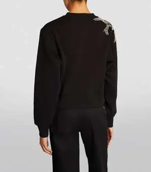 Sandro Embellished Cotton Sweatshirt