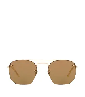 Saint Laurent Saint Laurent Round Frame Sunglasses Gold