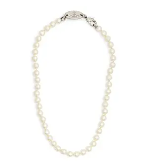 VIVIENNE WESTWOOD Faux Pearl Orb Pendant Necklace - White