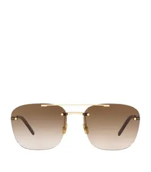 Saint Laurent Metal Sunglasses - Gold