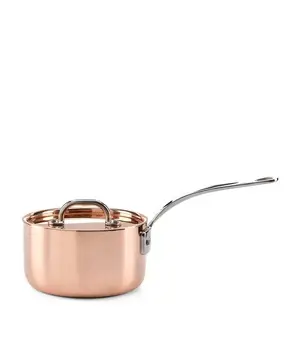 SAMUEL GROVES Copper Clad Saucepan With Lid - Brown