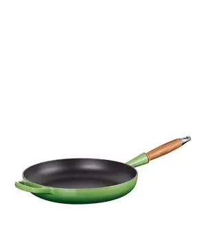 LE CREUSET Cast Iron Signature Frying Pan With Wooden Handle - Green