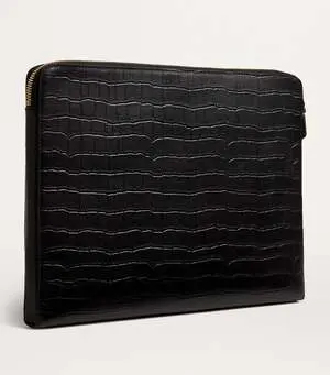 Harrods Croc-embossed Leather Pouch