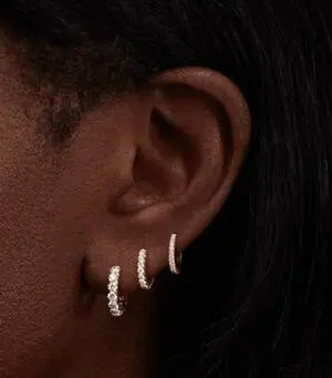 MARIA TASH Invisible Set Large Diamond Eternity Hoop Earring