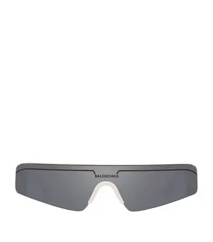 Balenciaga Rectangular Ski Sunglasses White