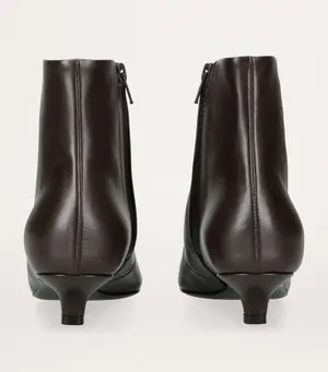 TOTEME Leather Slim Ankle Boots 35