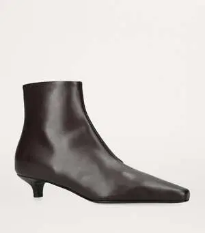 TOTEME Leather Slim Ankle Boots 35