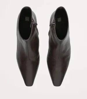 TOTEME Leather Slim Ankle Boots 35