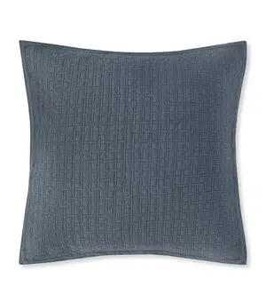AMALIA Linen Quilted Adorno King Oxford Pillowcase - Blue