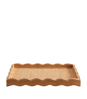 SOHO HOME Large Rattan Pangbourne Tray - Neutral
