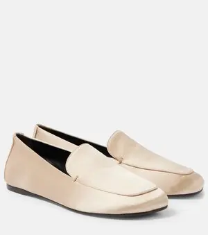 Khaite Monroe Satin Loafers - Beige