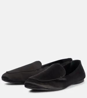 Khaite Monroe Satin Loafers - Black