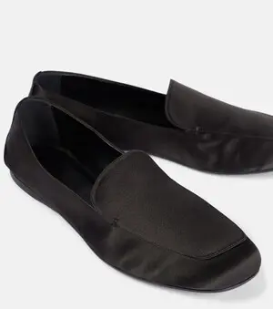 Khaite Monroe Satin Loafers - Black