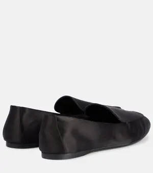 Khaite Monroe Satin Loafers - Black