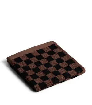 BAINA Check Quill Facecloth - Brown